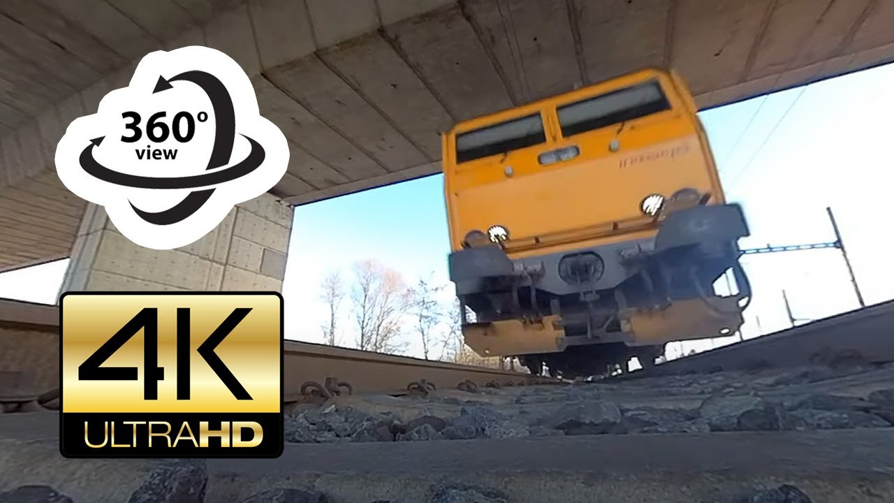 360° camera under train (4K) - YouTube