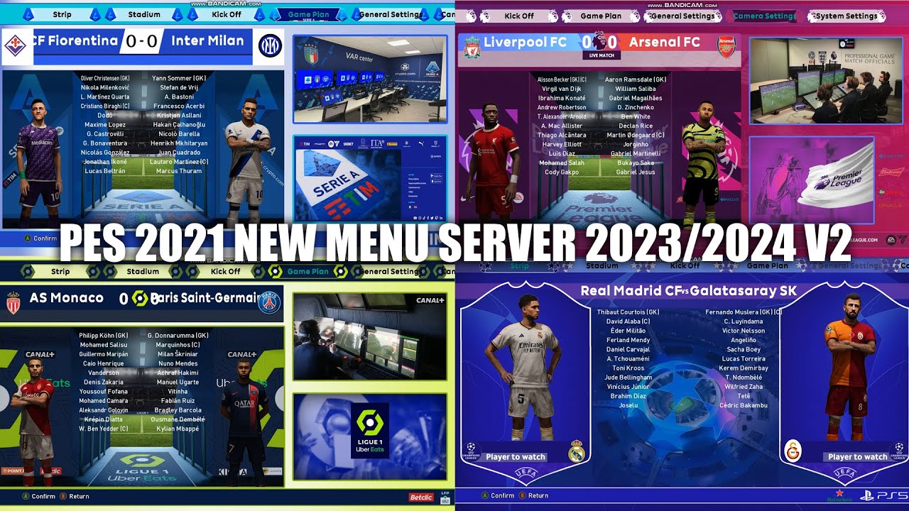 PES 2021 NEW MENU SERVER 2023/2024 V2 - YouTube