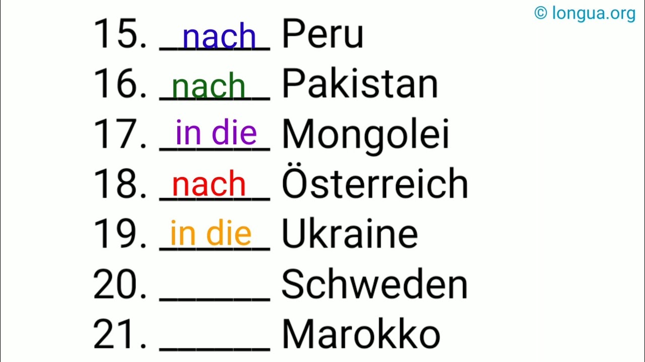 Präposition, wohin? zu, nach, in, an, auf, A1, A2, B1 - Deutsch lernen ...