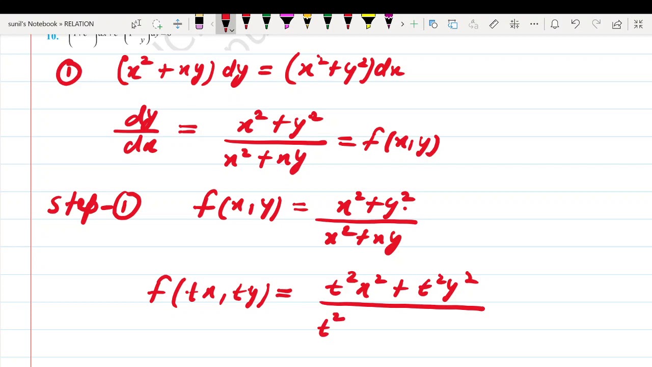 HOMOGENEOUS DIFF EQNS EX 9.5 PART-1 - YouTube