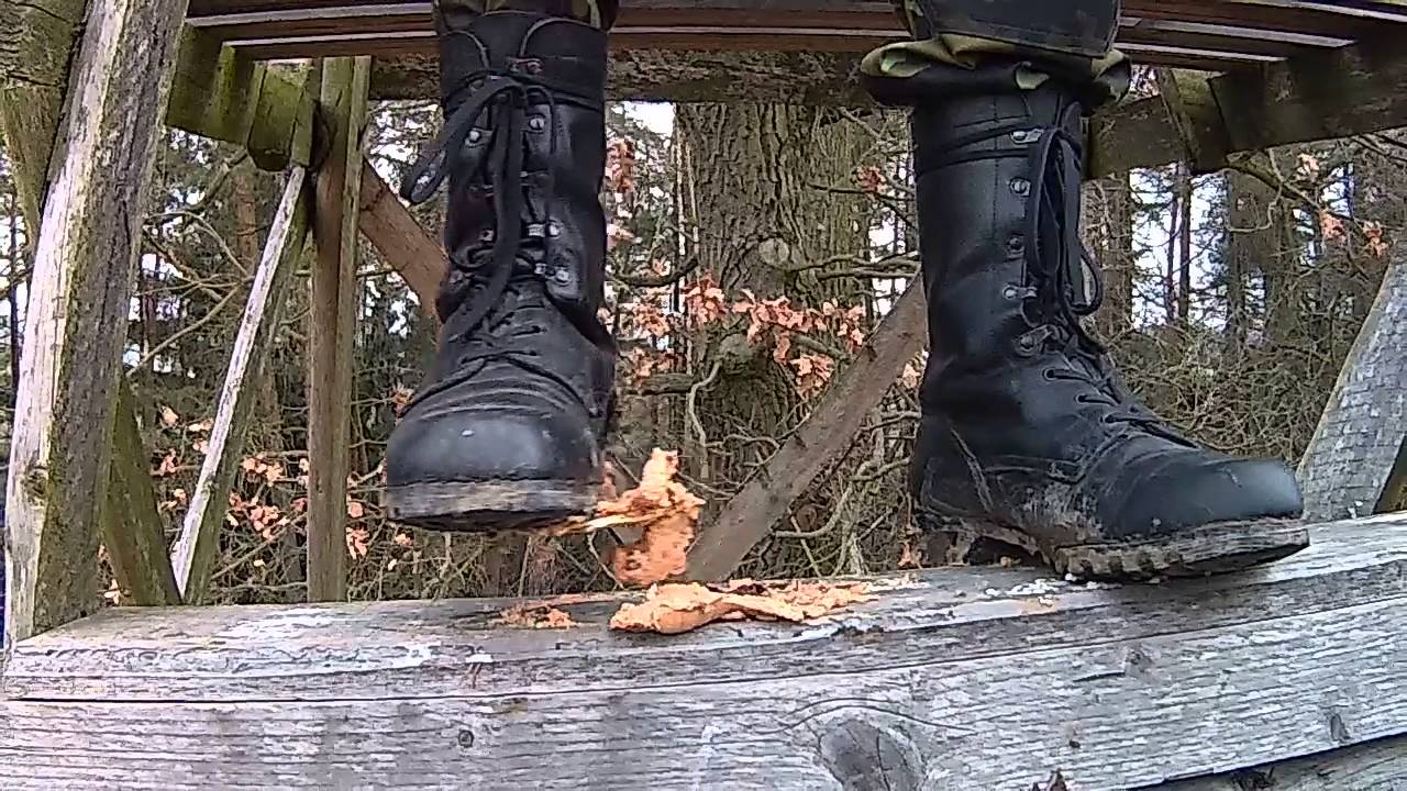 army boots step on pate - YouTube