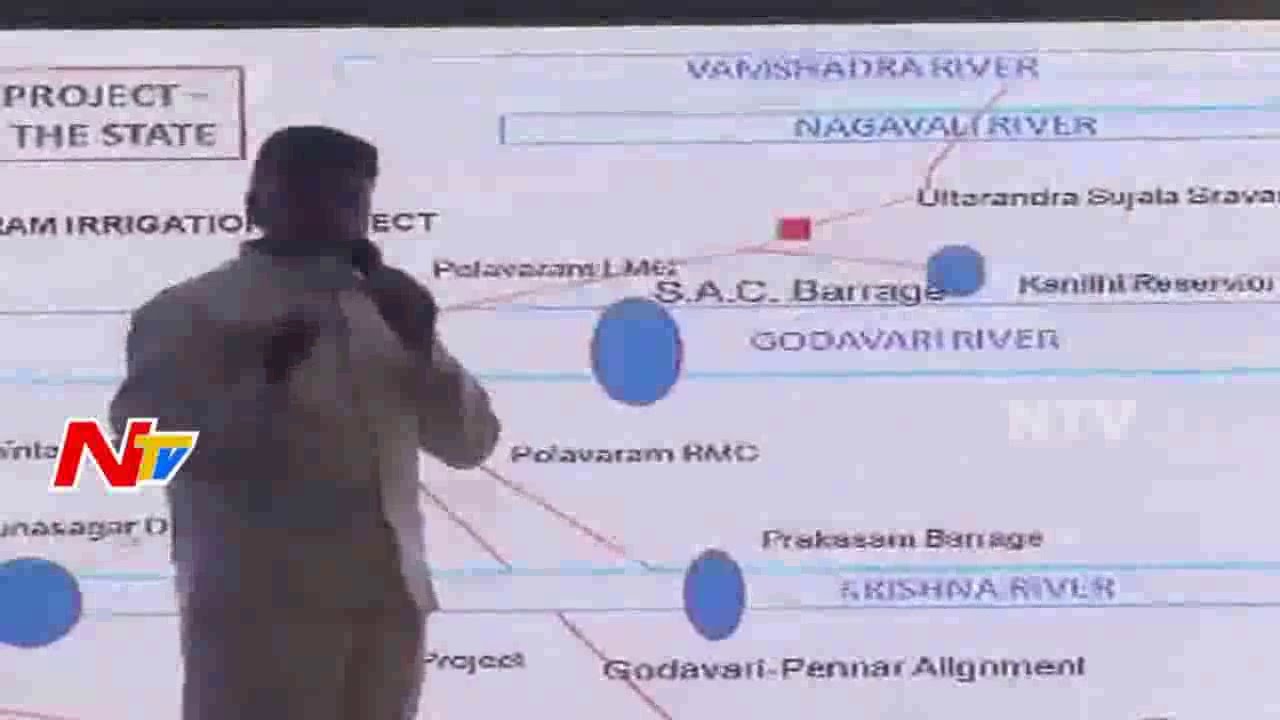 Chandrababu Naidu Powerpoint Presentation on Polavaram Project || NTV ...