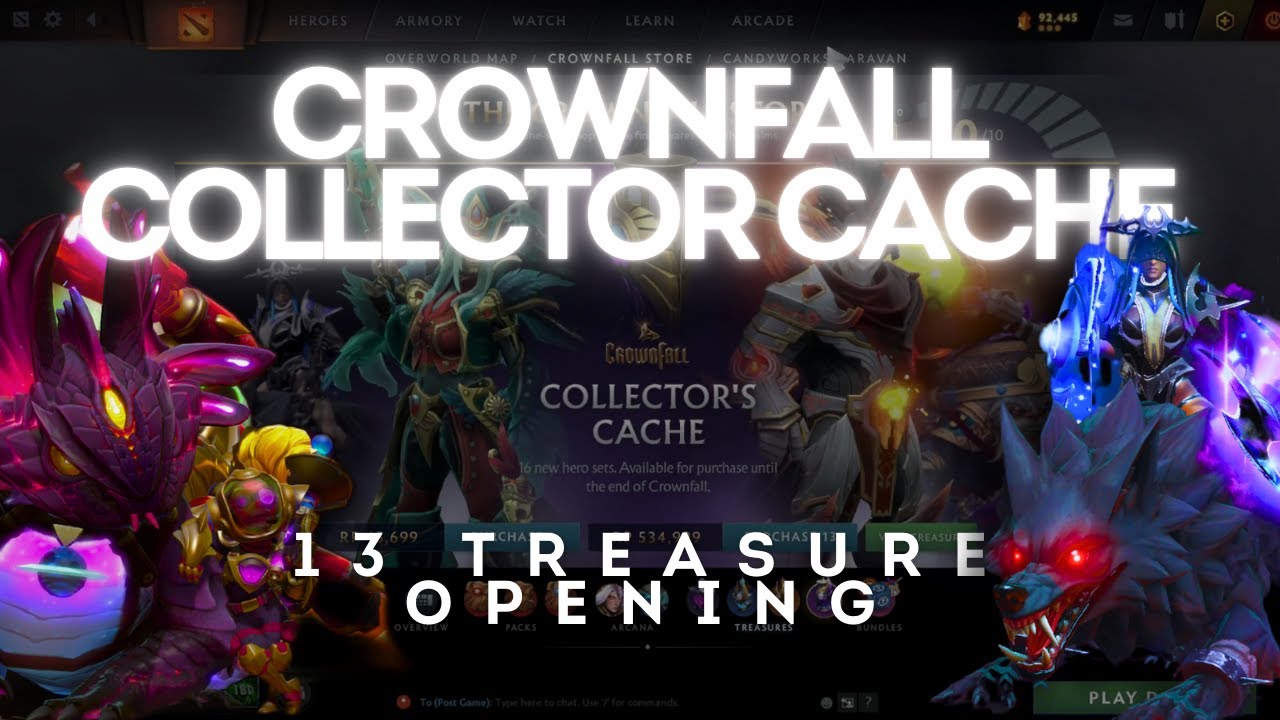DOTA 2 - CROWNFALL COLLECTOR CACHE - 13 TREASURE OPENING - NO ...