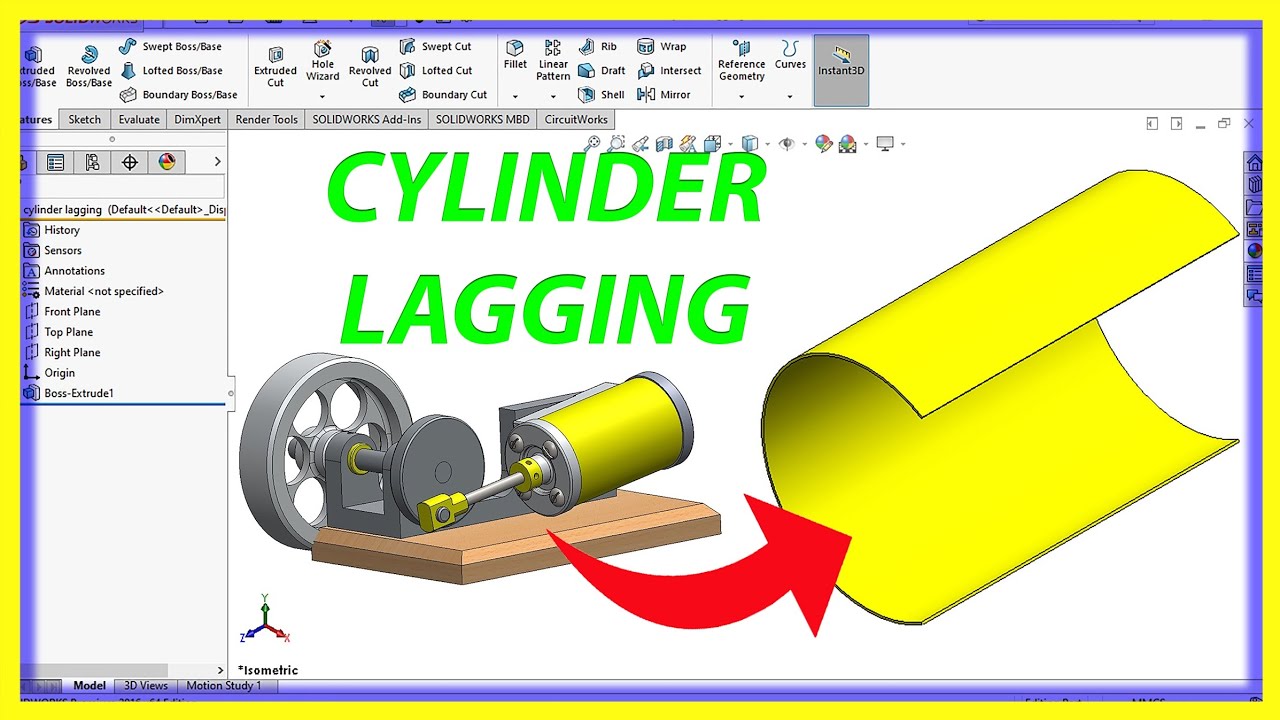 Make Cylinder Lagging In Solidworks | Steam Engine | - YouTube