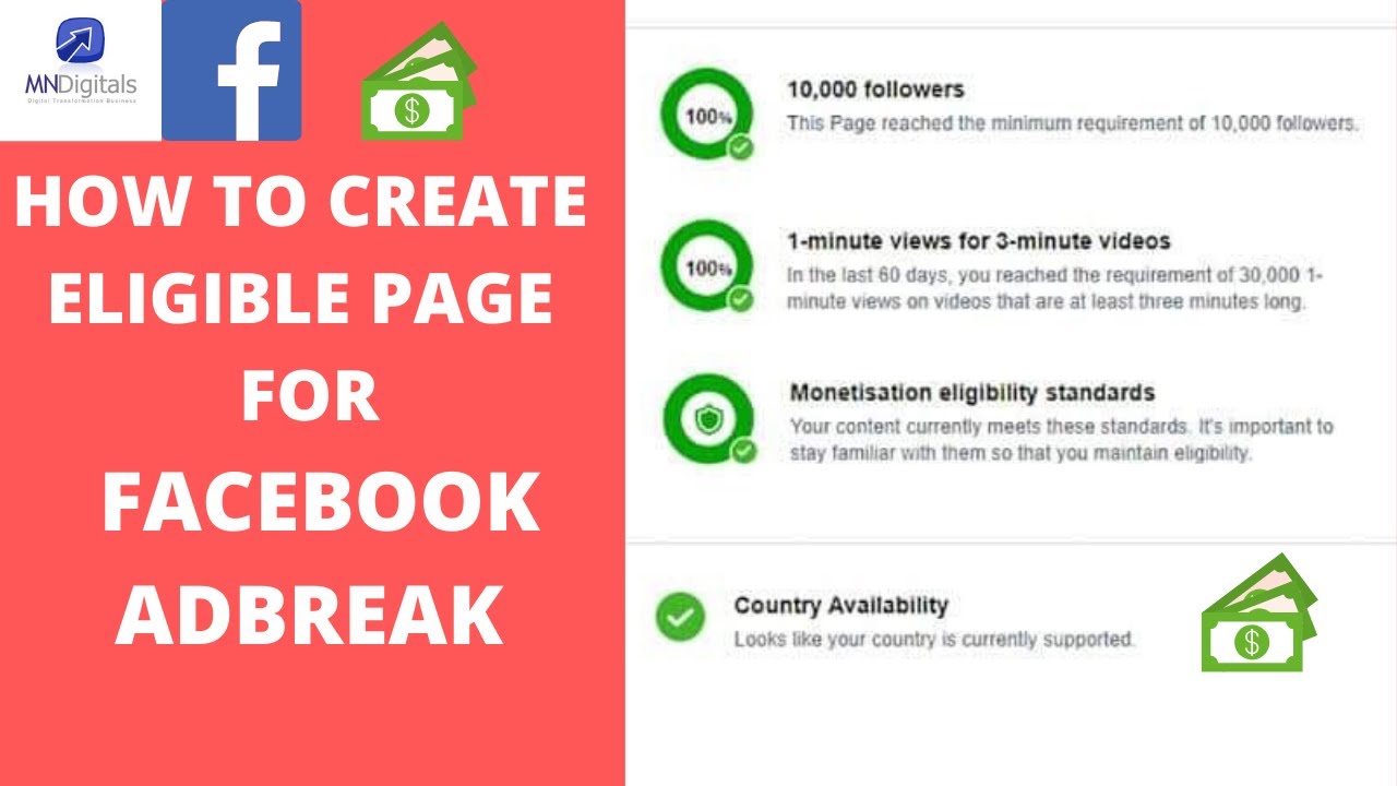How to create page for Facebook Ad break | Facebook ads - YouTube