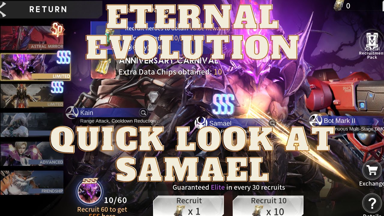 Eternal Evolution - Quick look at Samael - New SSS Assassin! - YouTube
