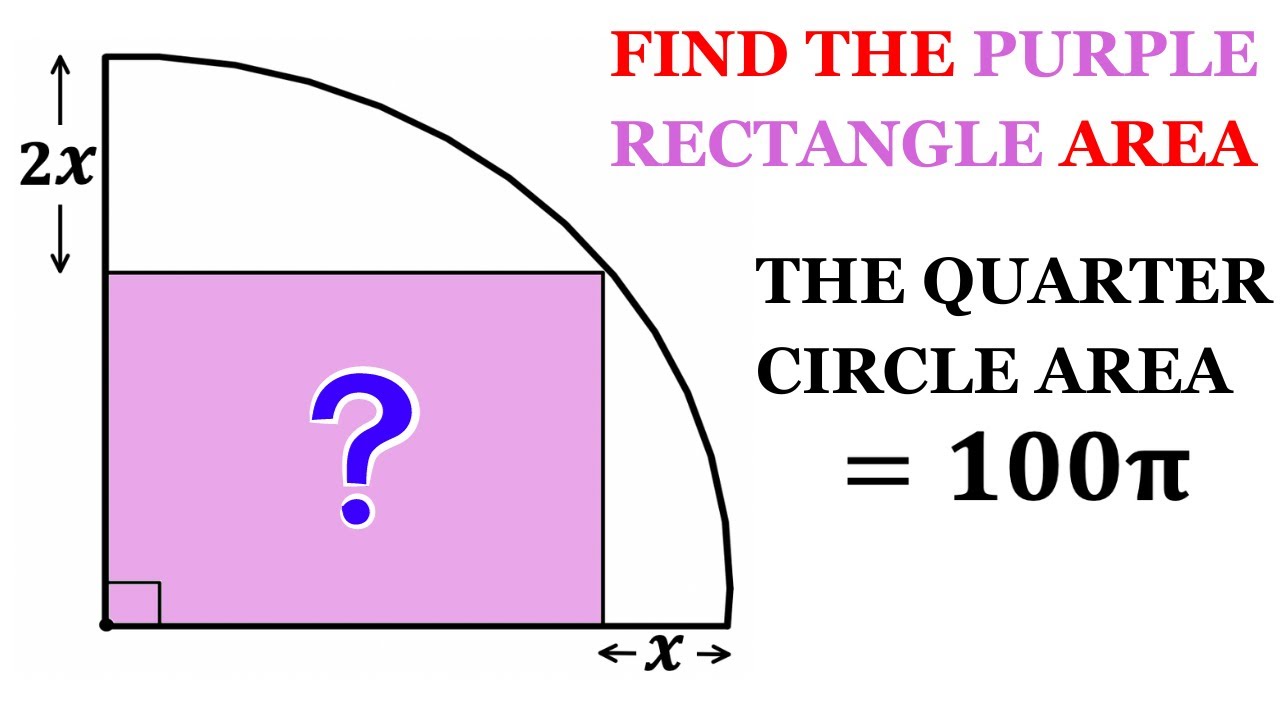Math Olympiad | Can you find area of the Purple Rectangle? | (Simple ...