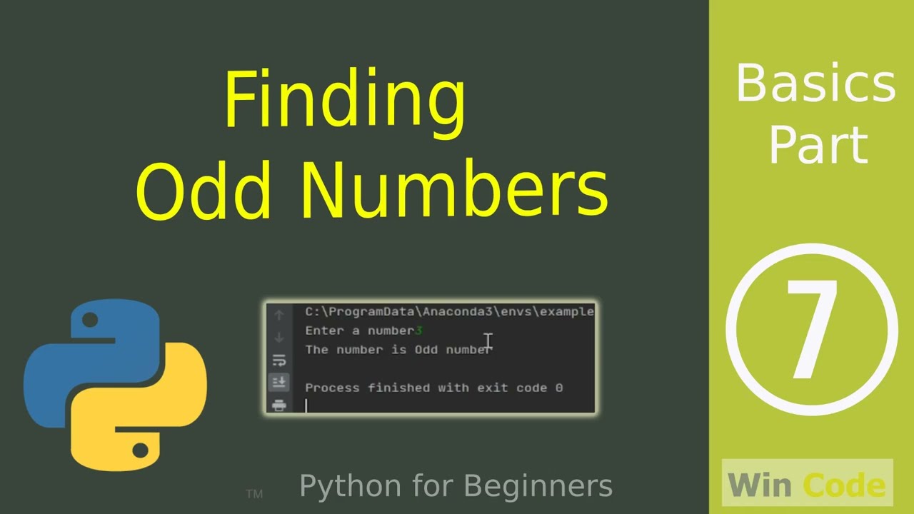 How To Find Odd Numbers Python For Beginners YouTube How To Find Odd Numbers Python For Beginners YouTube