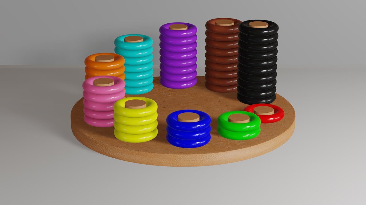 Counting colorful rings for kids - YouTube
