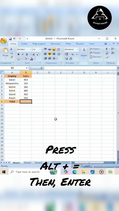 How to sum all numbers automatically in excel #excel #shortsfeed #shorts #trending #windows #pc ...
