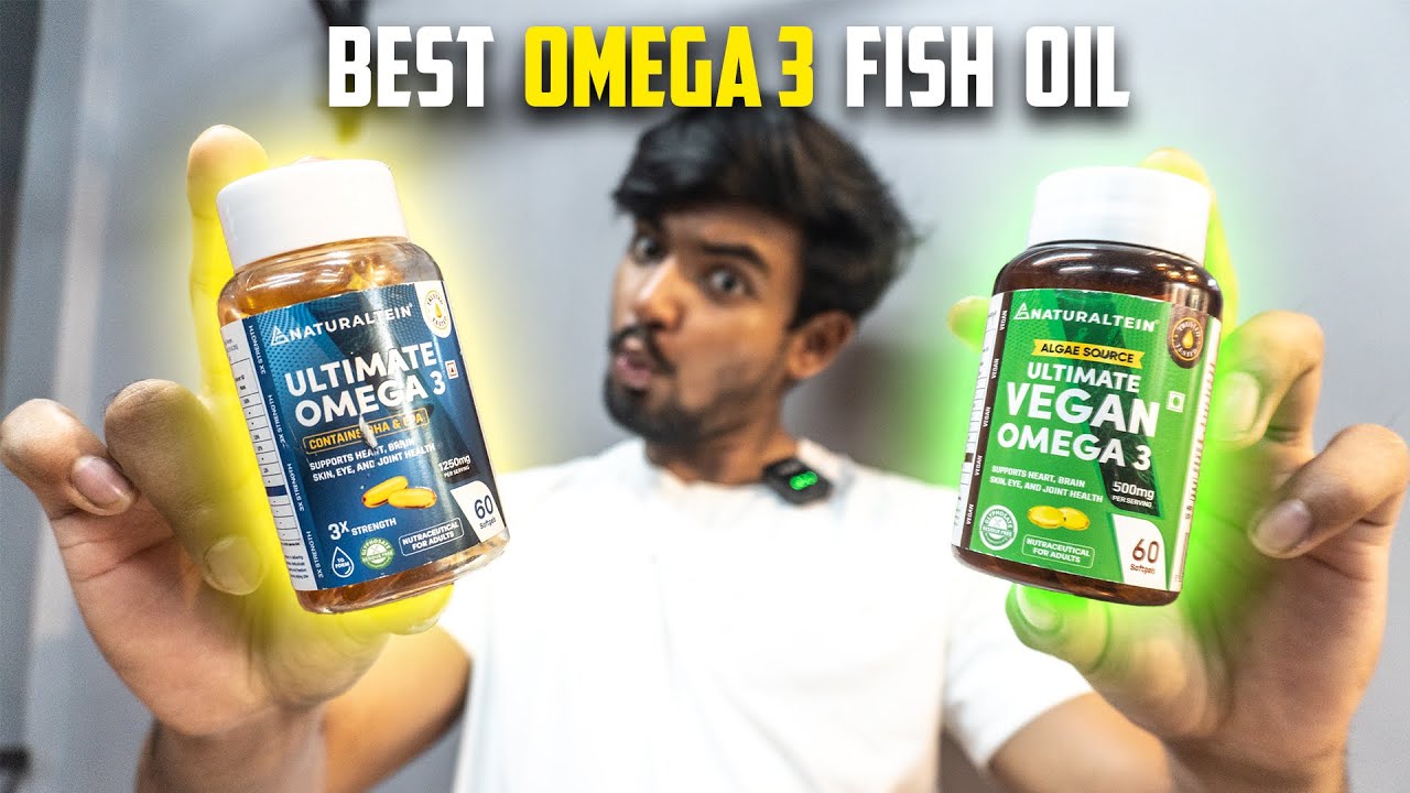 NATURALTEIN Omega-3 Fish & Vegan Fish Oil Review - Best Fish Oil capsules in India? - YouTube