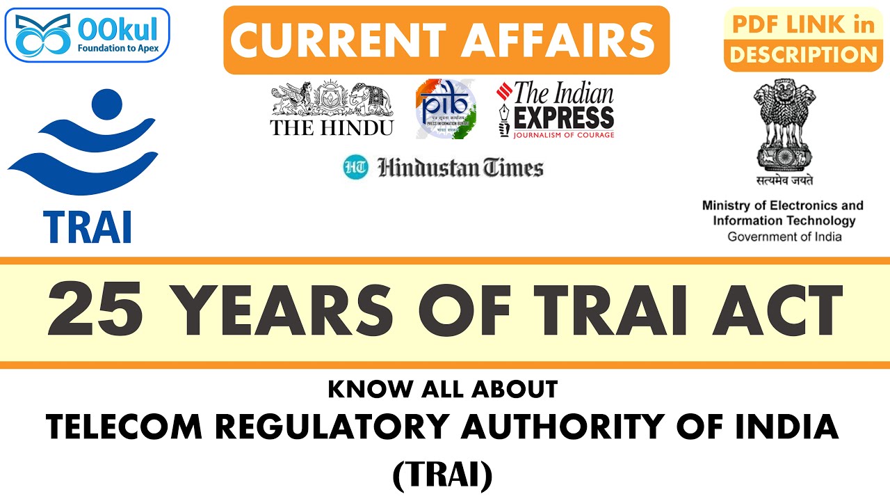 Telecom Regulatory Authority of India (TRAI) | PIB | Daily Current ...