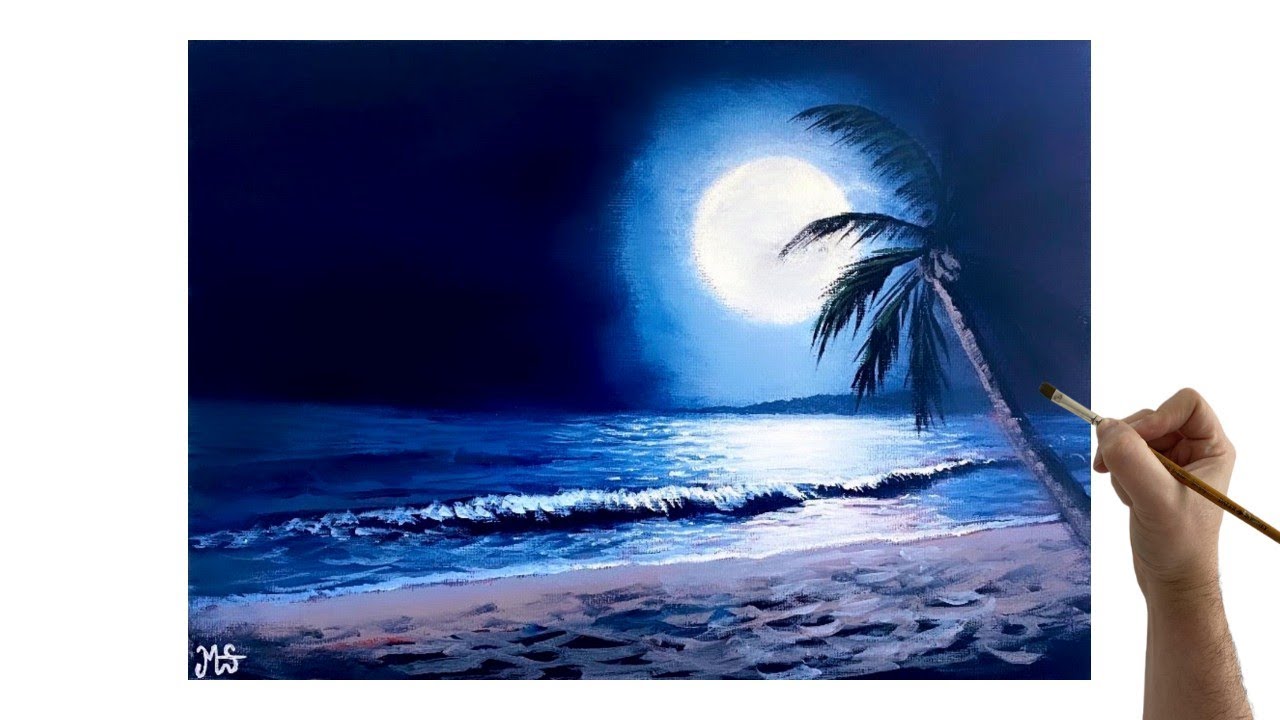 MOON PAINTING TUTORIAL ACRYLIC - acrylic painting tutorial for ...