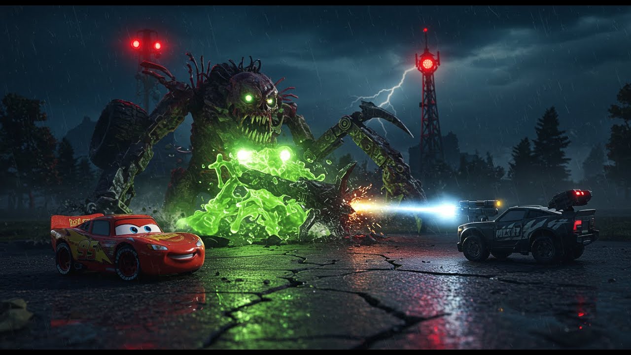 Zombie Robot Attack! McQueen Trapped Between Giant Logs and Killer ...