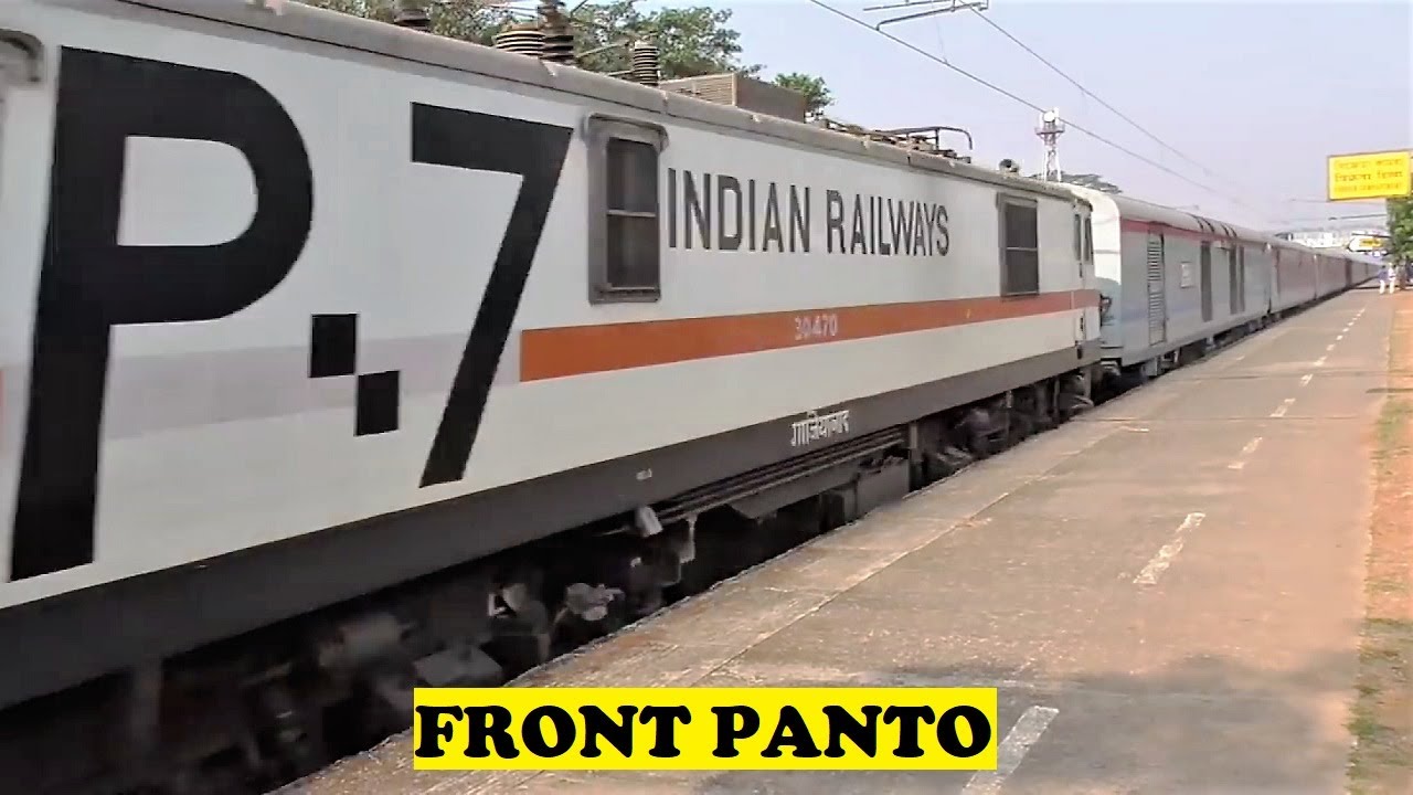 Front Panto WAP7 Sealdah Rajdhani Honk Speed Pallaroad - YouTube