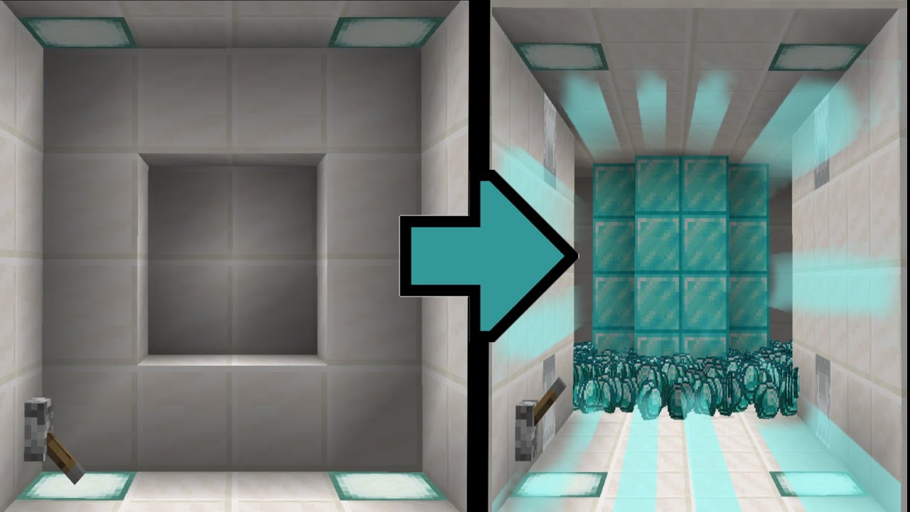 How To Make A 2-sided SIMPLE 4x4 Vault Door In Minecraft! (BEDROCK AND ...