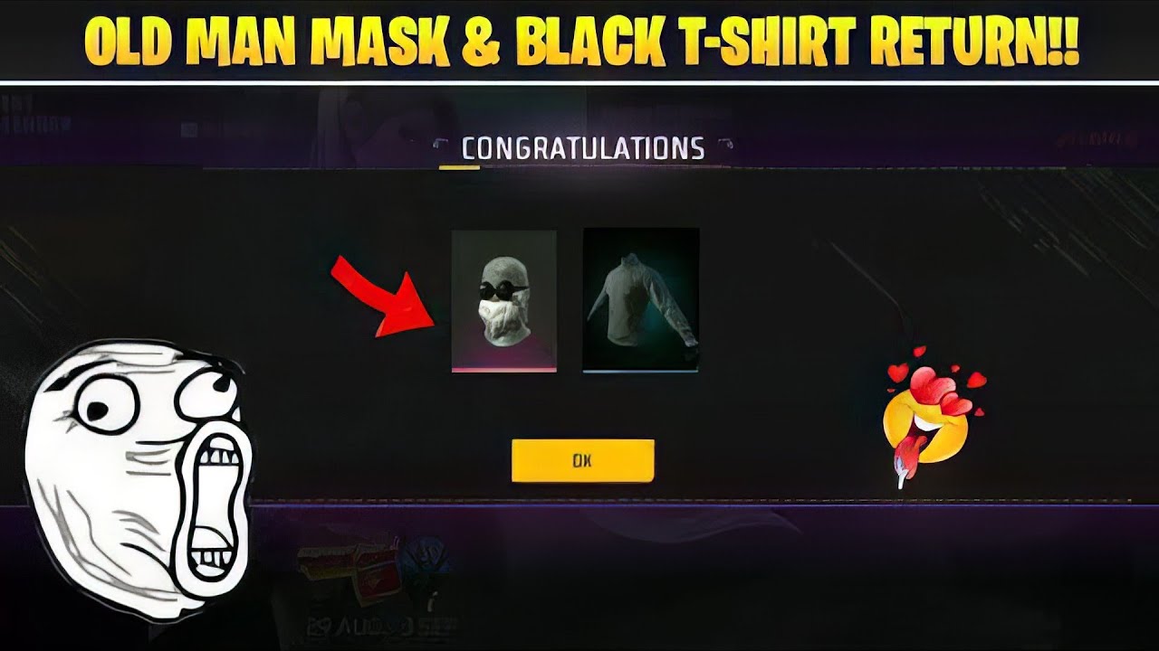 Old Man Mask + Black T-shirt Return || Free Fire New Event || FF New ...