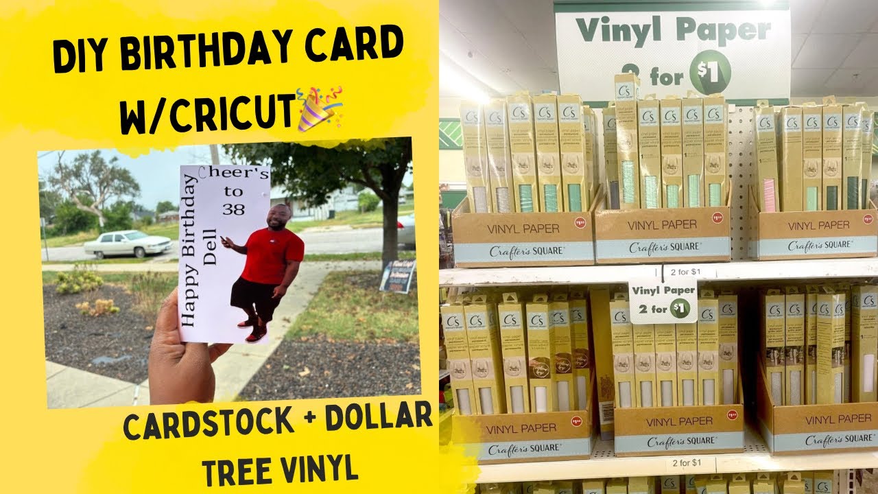 DIY Birthday Card with Cricut | Using Cardstock | Photo paper & Dollar ...