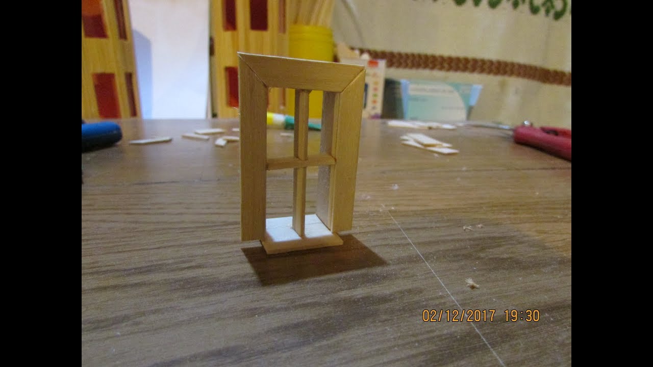 DIY miniature window from popsicle sticks - YouTube