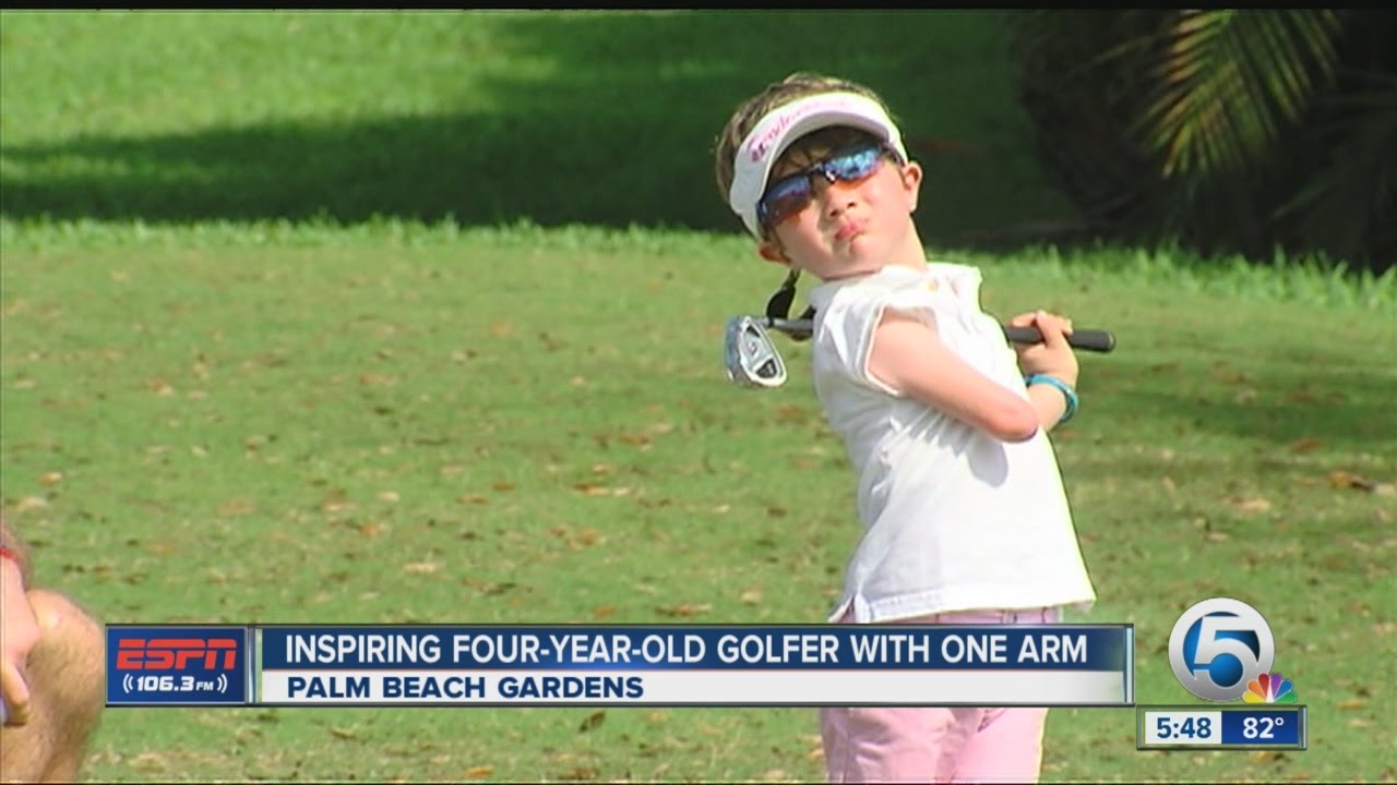 Inspiring 4-year-old golfer with one arm - YouTube