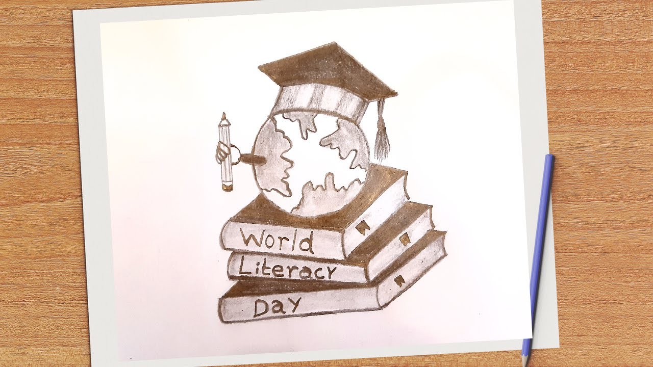 World Literacy Day| World Literacy Day Drawing Easy | How to Draw ...