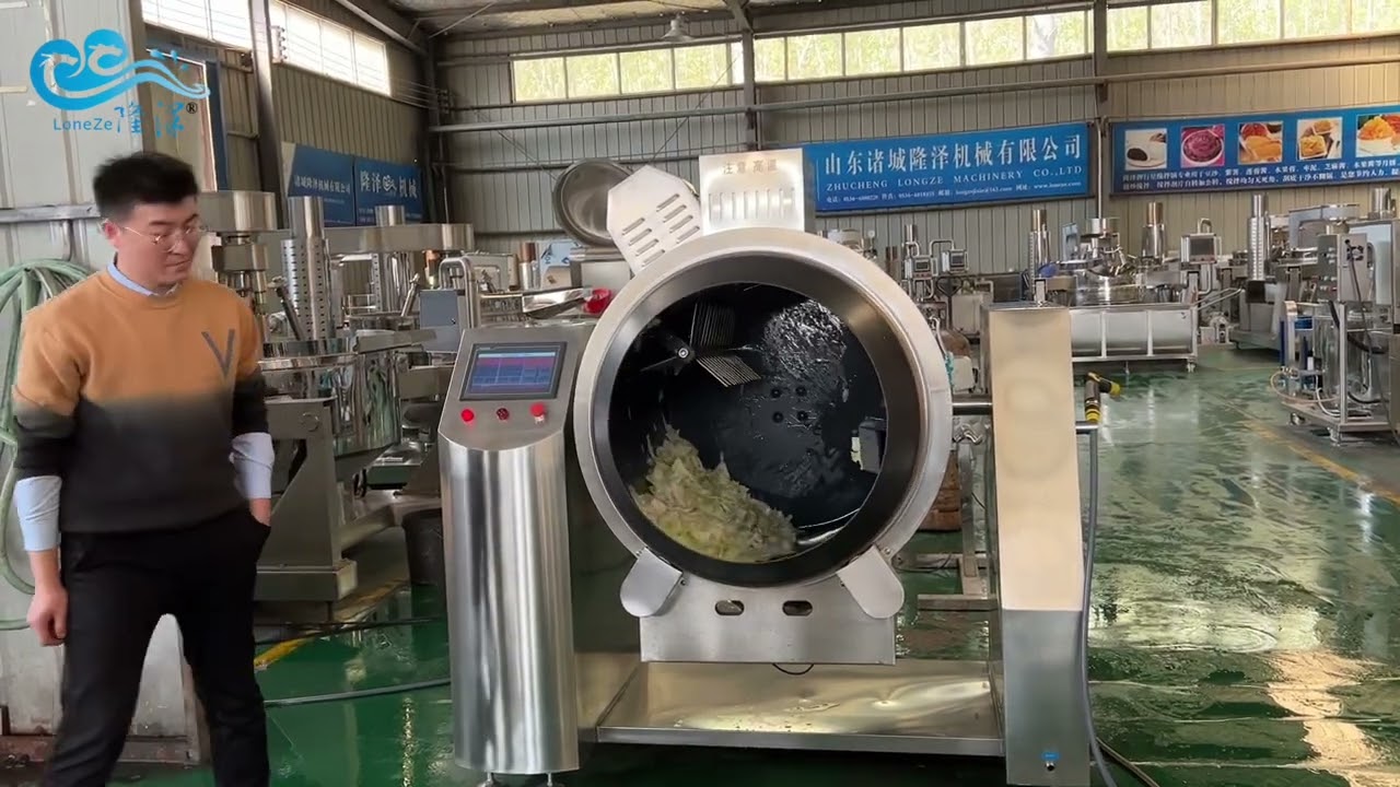 Longze-Automatic Rotary Robot Stir Fry Wok |Central Kitchen Drum ...