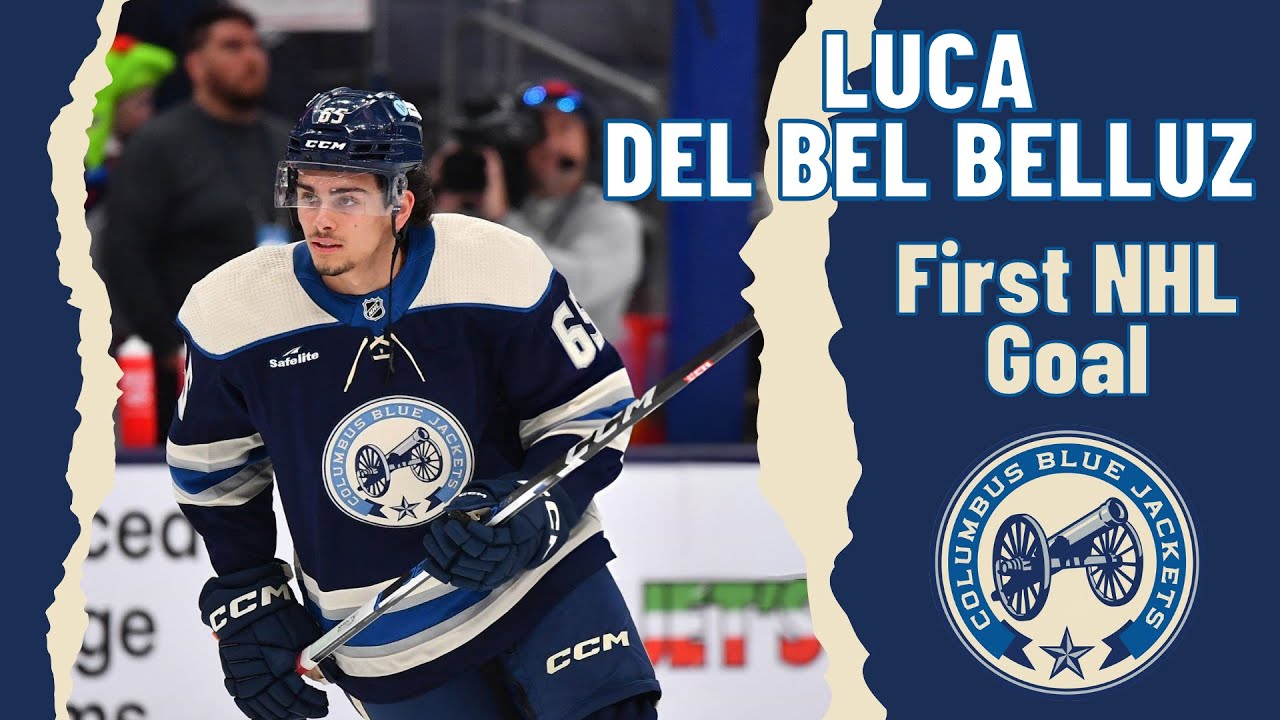 Luca Del Bel Belluz #65 (Columbus Blue Jackets) first NHL goal Apr 16 ...