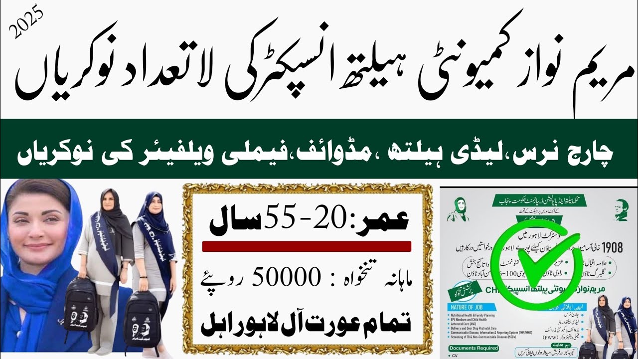 Community Health Inspector Jobs 2025 | Lady Health Worker Jobs | Apply ...