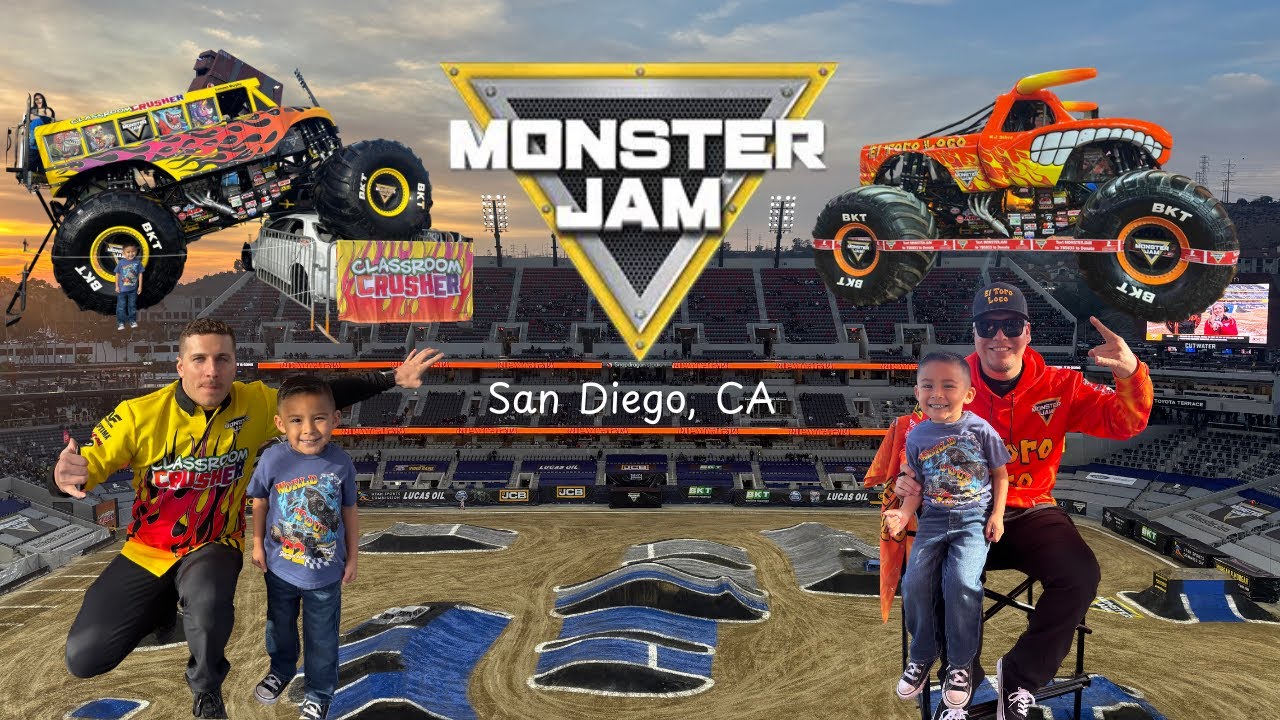 FUN TIME AT MONSTER JAM SAN DIEGO | PIT PARTY | Classroom Crusher ...