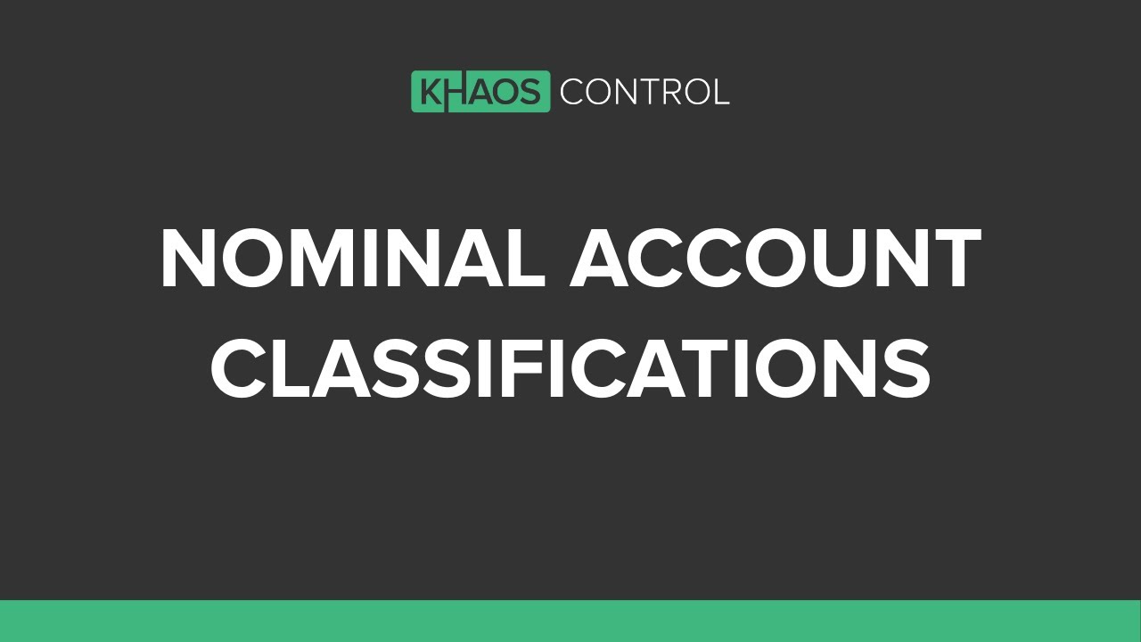 How To Set Up Nominal Account Classifications - YouTube