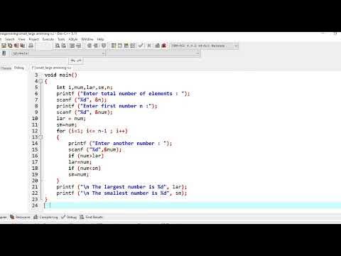 C Program to find smallest and largest number among n number | Program ...