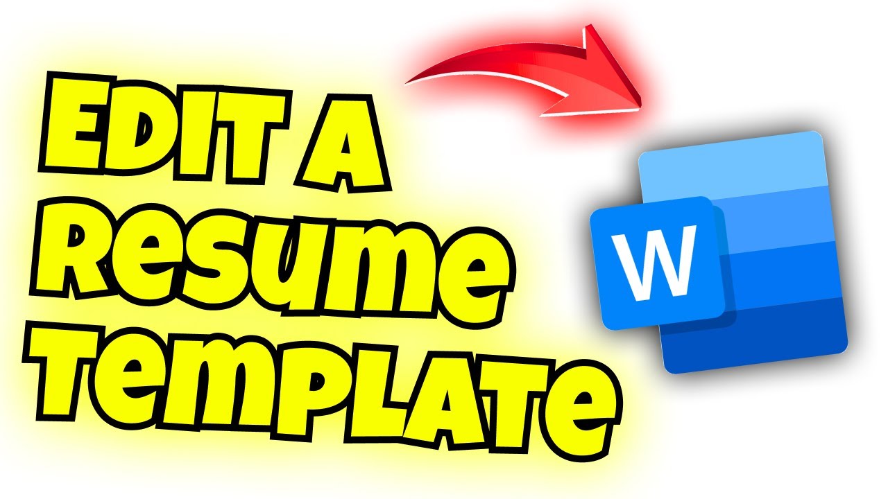 how to edit a resume template in word - YouTube