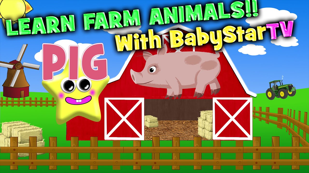Farm Animals For Kids! Learning Animals Video - SURPRISE BARN- Baby ...