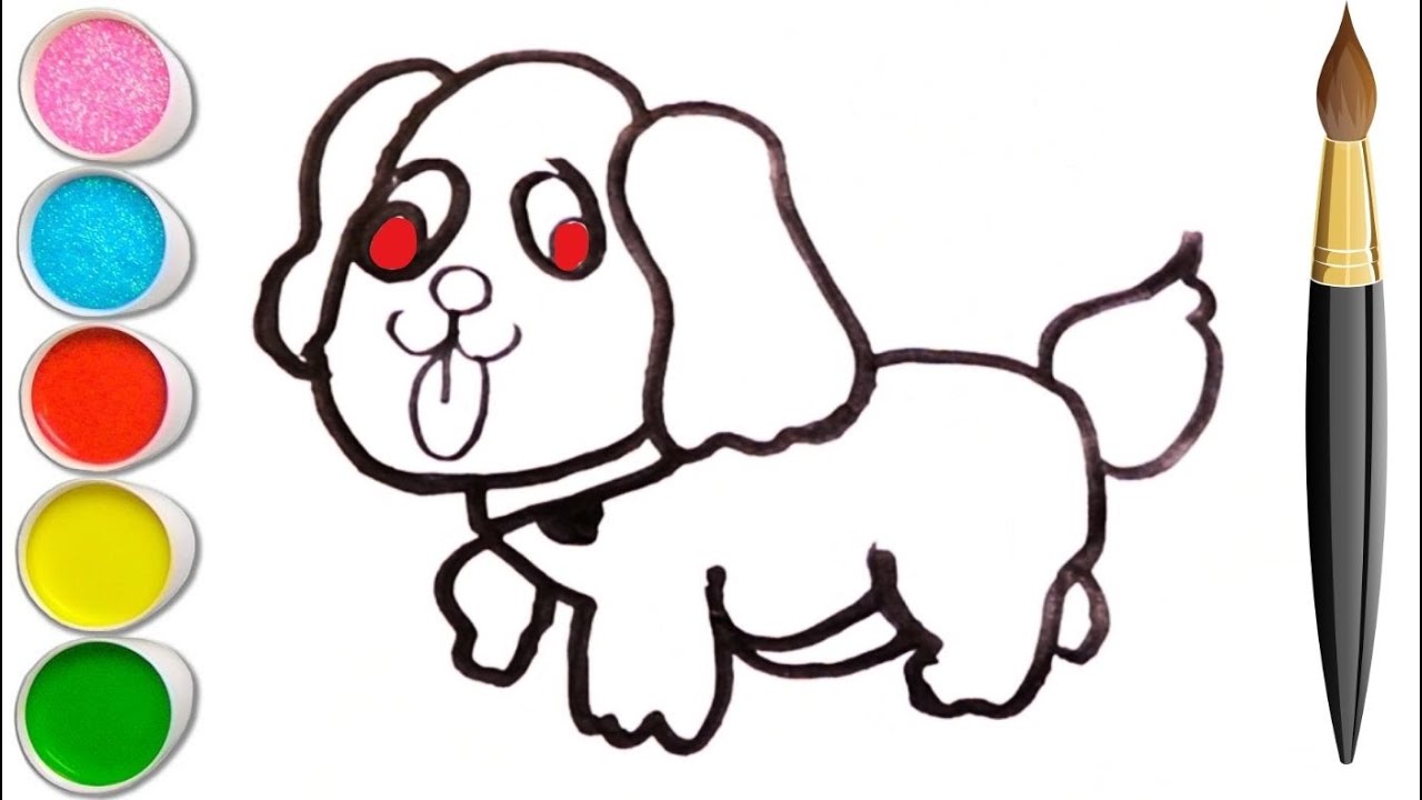HOW TO DRAW RAINBOW DOG ]Coloring For Kids Drawing - YouTube