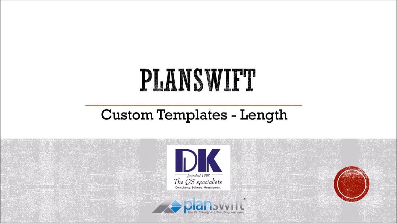 Planswift | Custom Templates | Length Measurement - YouTube