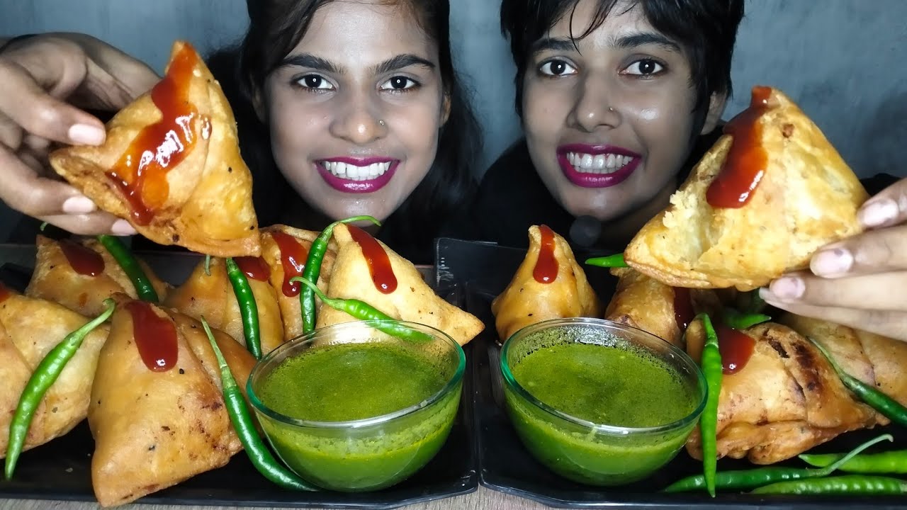 Biggest Samosa Souce Eating Challenge With Punishment | Eating ASMR ...