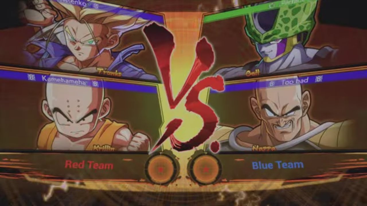 Dragon Ball Fighterz Trunks, Krillin VS Cell, Nappa 2 VS 2 Fight - YouTube