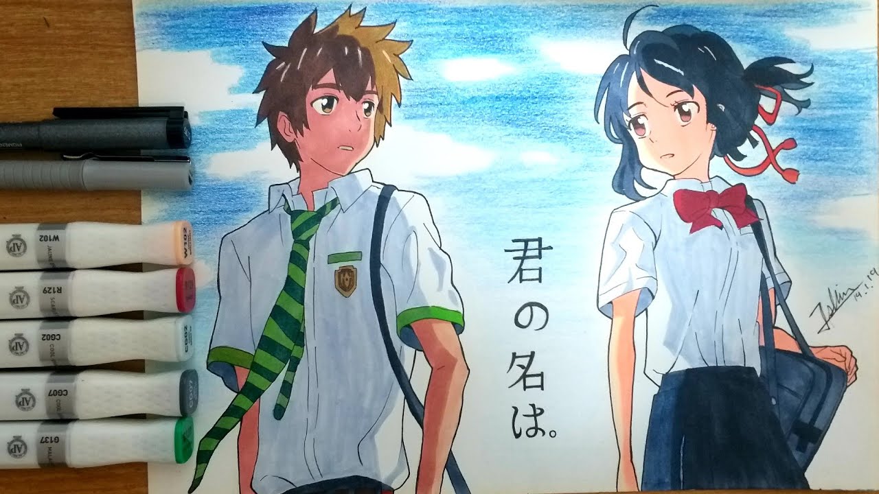 너의 이름은 그리기 (君の名は , Your Name drawing) - YouTube