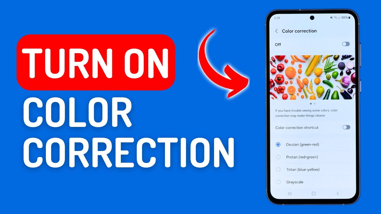 How to Turn On Color Correction on Android Phone - YouTube