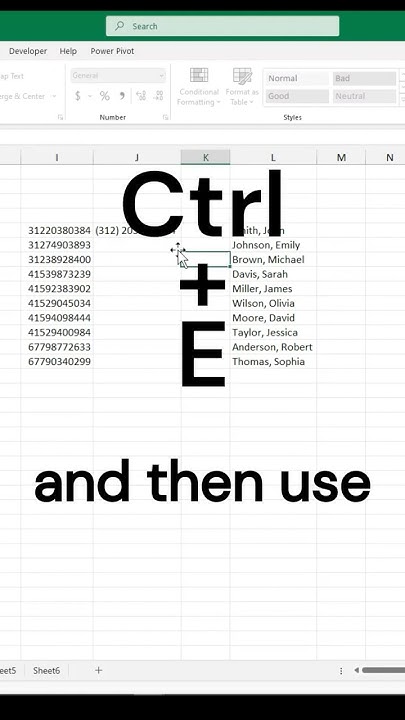 Flash Fill in Excel with Ctrl + E! - YouTube