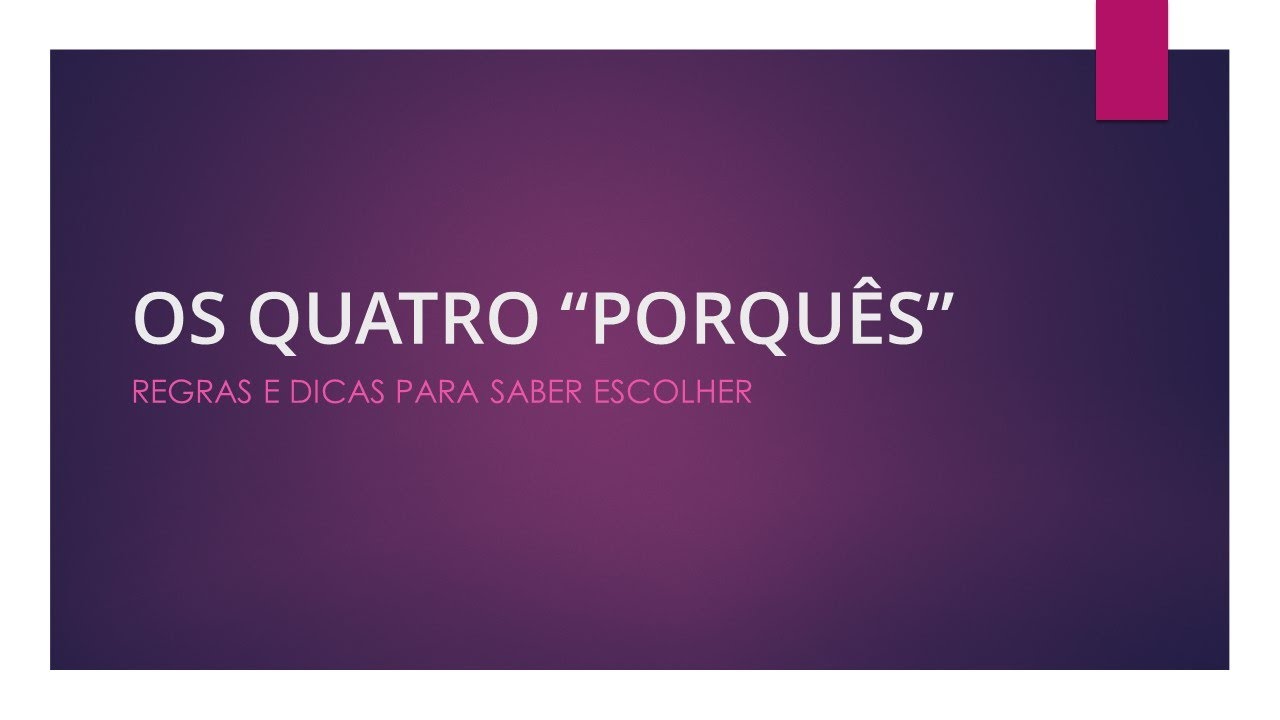 Os quatro "porquês". - YouTube