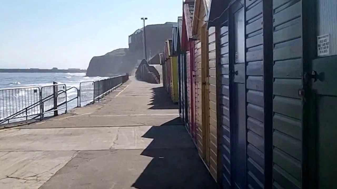 Whitby Beach Huts and walk up Whitby Cliff - YouTube