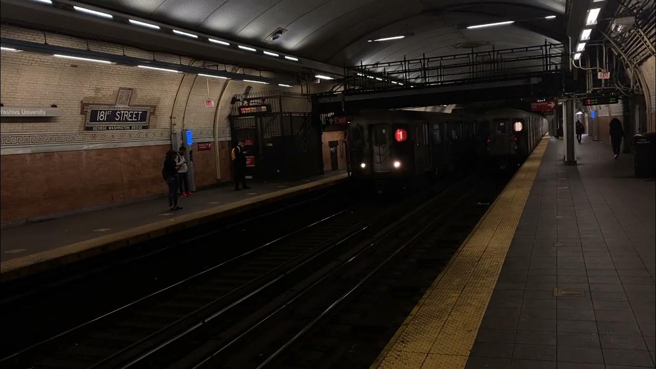 IRT Broadway Line: R62A (1) Trains + NIS at 181 St/GWB - YouTube