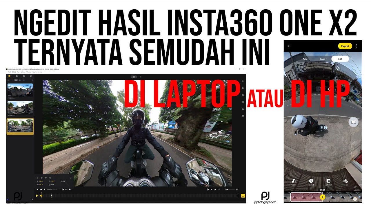 Ngedit hasil Insta360 One X2 ternyata semudah ini, ngedit di hp bisa, ngedit di laptop juga bisa ...