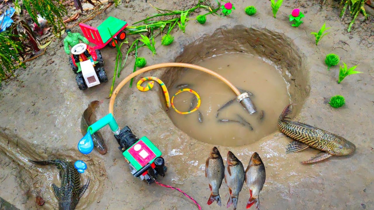 Catch Fish Using Mini Water Pump I Water Pump Fishing I Diy Tractor ...