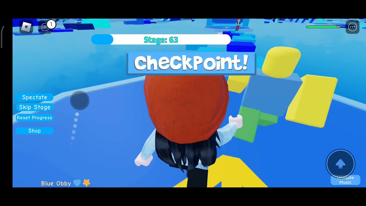 I am playing blue obby...... part - two will be here soon I hope you ...