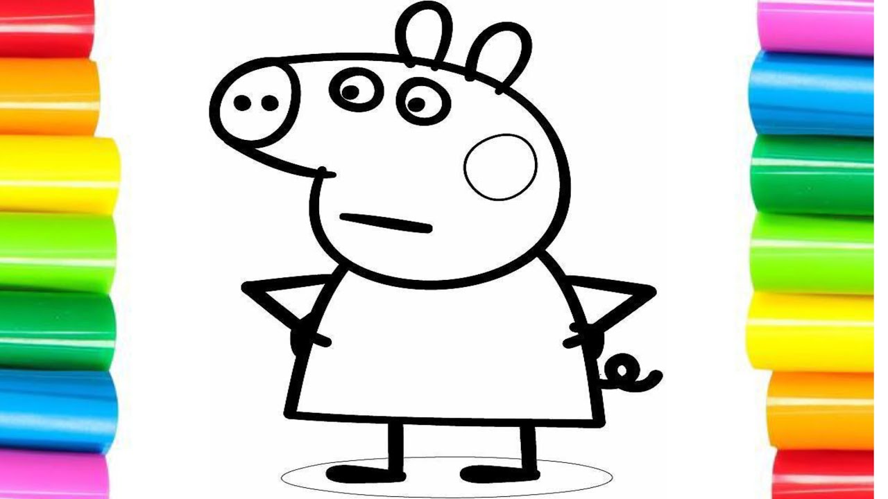 Angry Peppa Pig drawing, coloring & panting | Let's draw Angry Peppa ...