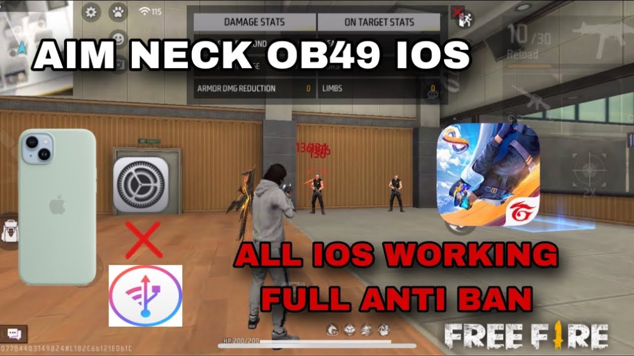 FREE FIRE IOS OB49 PANEL | IMAZING NECK AIM | ANTIBAN 📲 - YouTube