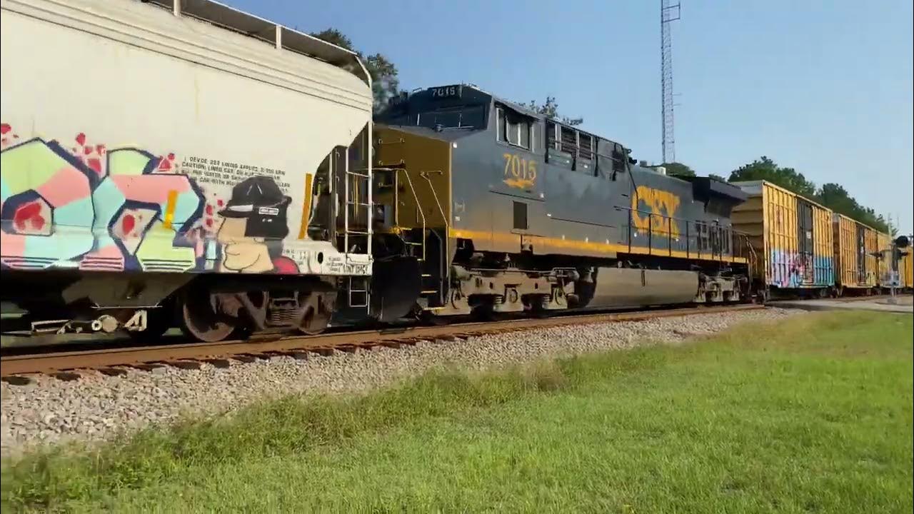 Monster 220 Cars!! CSX 7229 CM44AC Leads M401-16 W/ Nice K5LA & Friendly Crew - YouTube