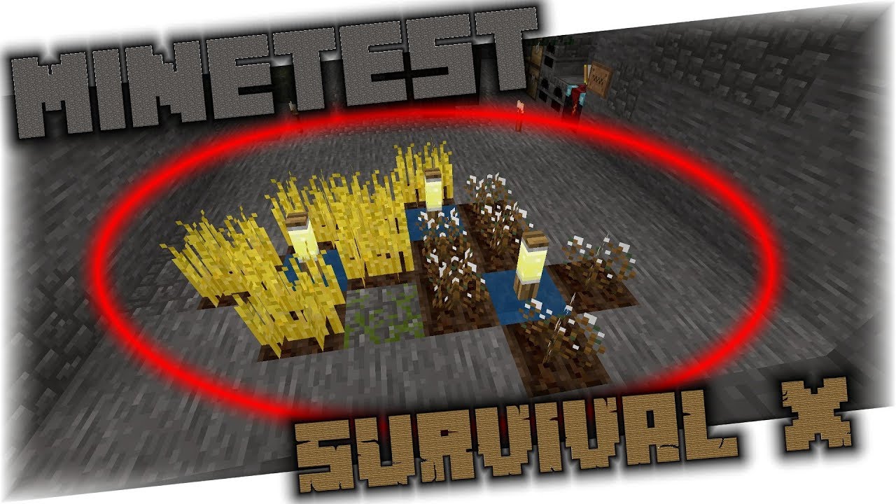 Minetest - Survival X - getting seeds and farm underground - YouTube
